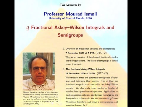 Lecture for Prof Mourad Ismail - YouTube