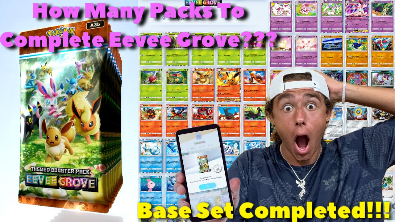 Opening Packs In Pokemon TCG Pocket Until We Complete The Eevee Grove ...