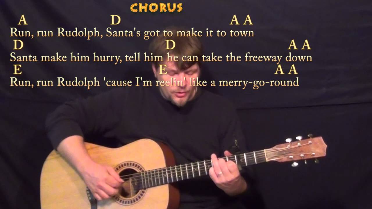 Run, Run, Rudolph (Chuck Berry) Fingerstyle Guitar Cover Lesson with ...