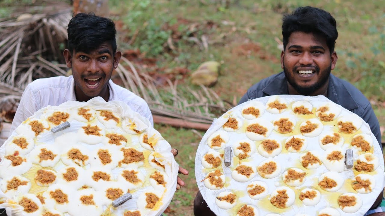 CURRY IDLI | Idli Inside Chicken Curry | Cooking and Eating | @village ...