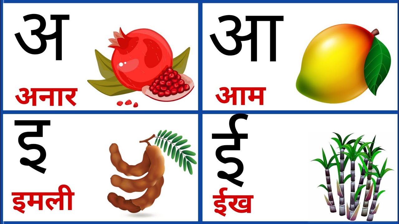 अनाराम हिन्दीवर्णमाला | अ से अनार आ से आम | क से कबुतर | anaram - YouTube
