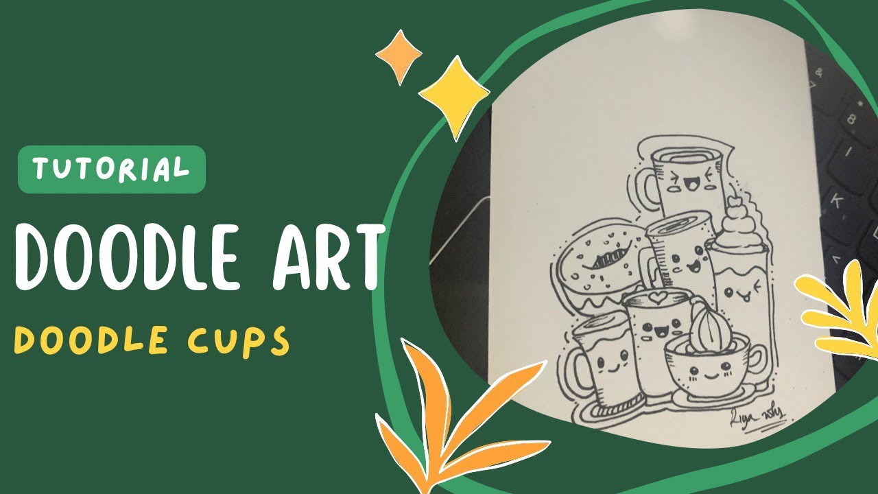 Tutorial menggambar doodle cups | doodle art| - YouTube