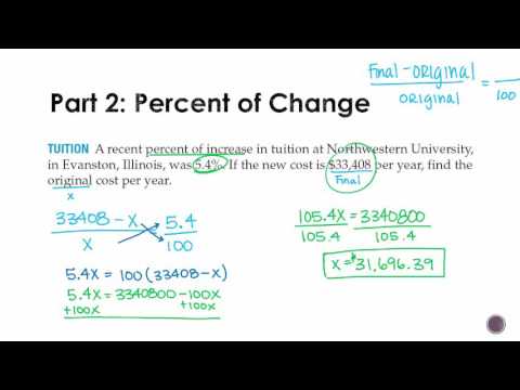 Algebra 1- Section 2.7: Percent of Change - YouTube