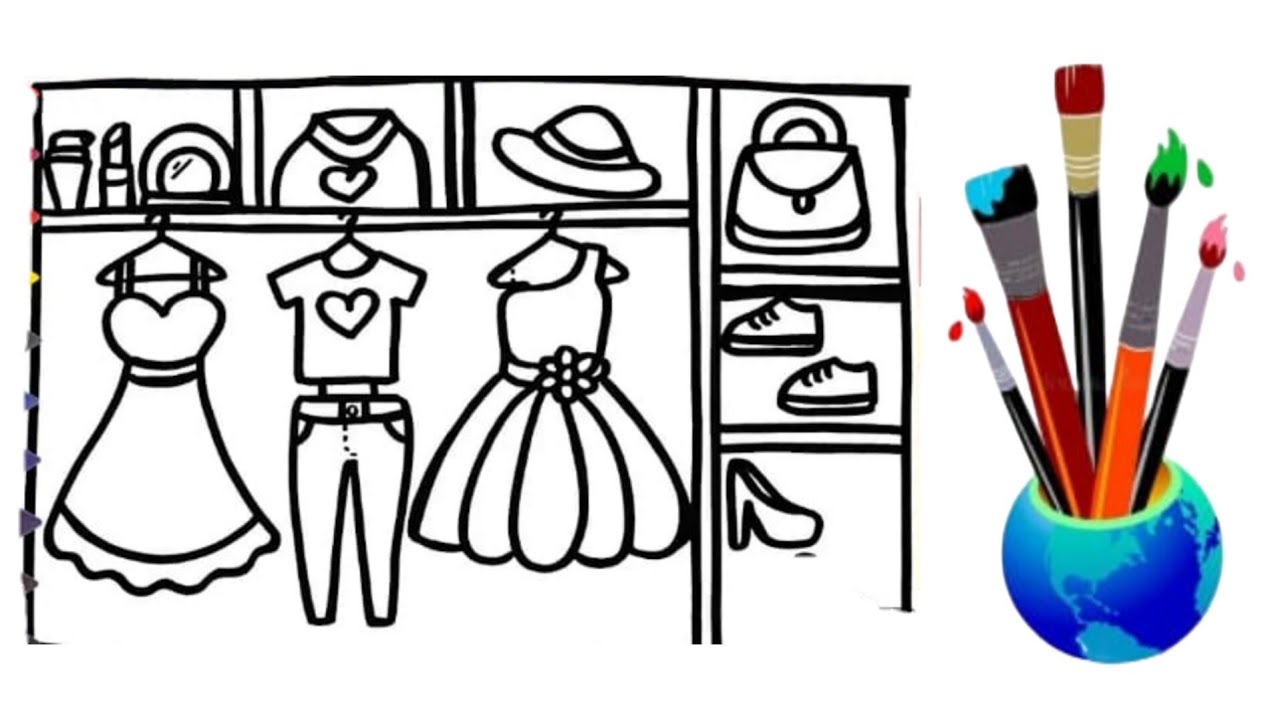 easy almirah drawing for kids|very simple dress drawing|kids art|basic ...