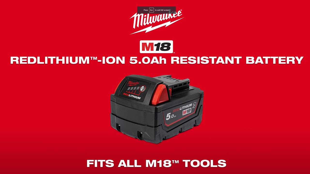 M18™ REDLITHIUM™-ION 5.0Ah Resistant Battery - M18CB5 - YouTube