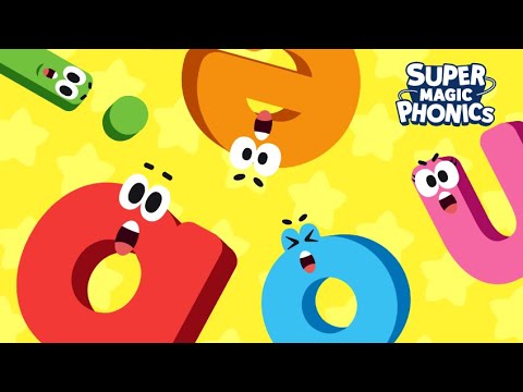 모음 친구들 소리를 들어보세요!ㅣa,e,i,o,uㅣ단모음송ㅣSuper Magic Phonicsㅣ슈퍼 매직 파닉스 - YouTube