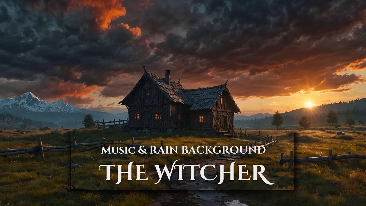 The Witcher - A Rainy Day | Music with Rain Background | Emotional ...