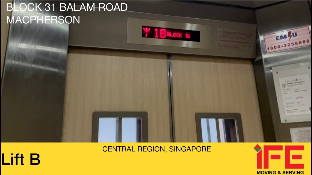 HDB Block 31 MacPherson || IFE Elevator (Lift B) - YouTube