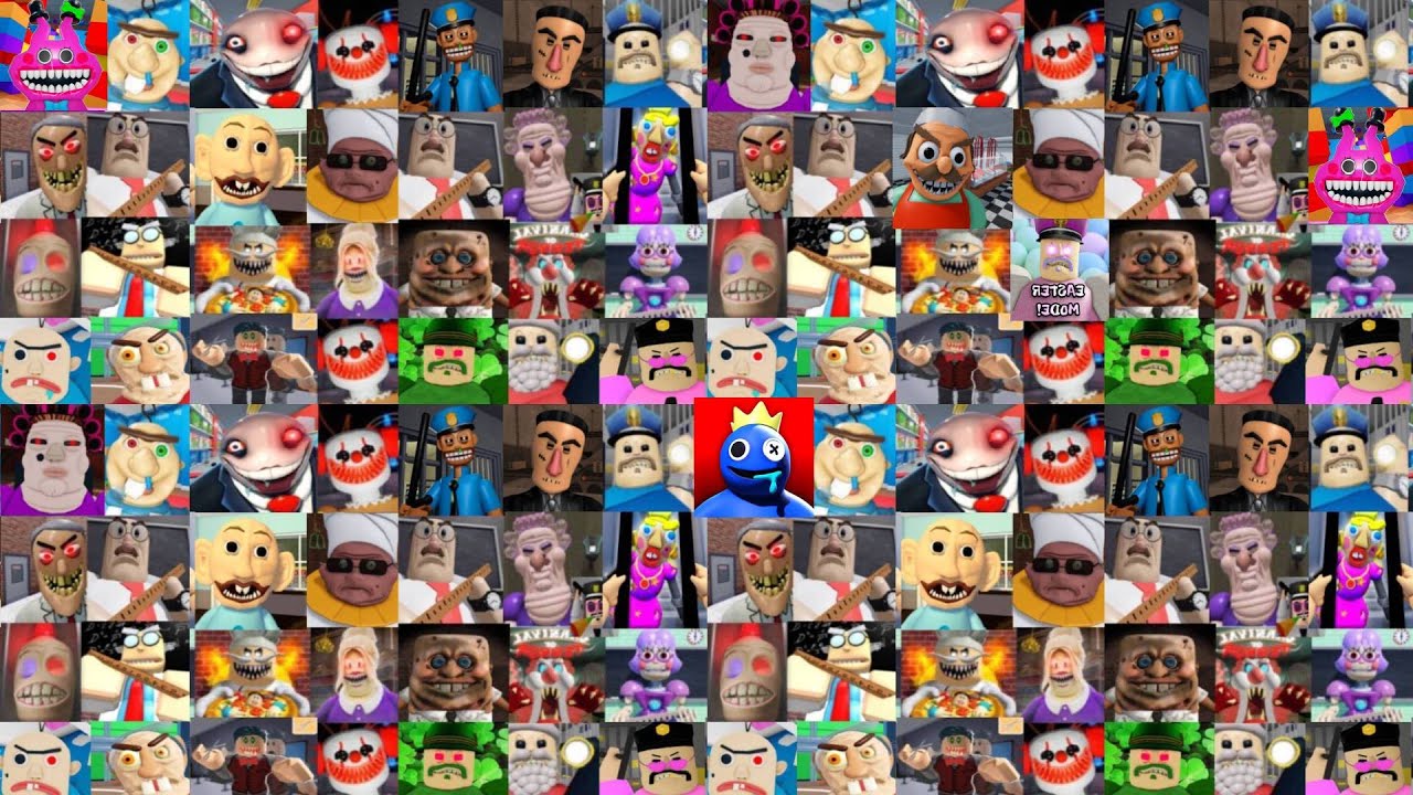 SPEED Run in 60 Scary Obby from Horror Easter Barry Prison, Miss Happy ...