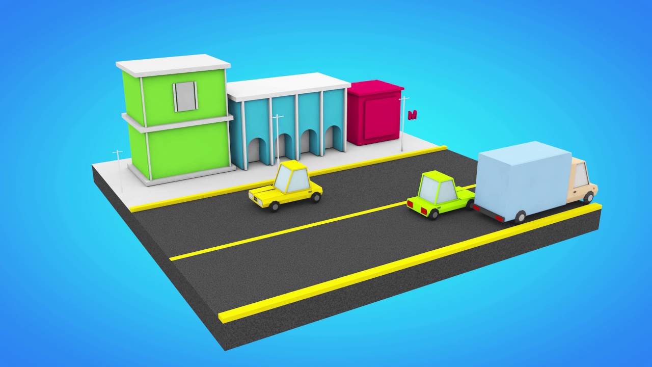 Low poly animation. Traffic with cars - YouTube