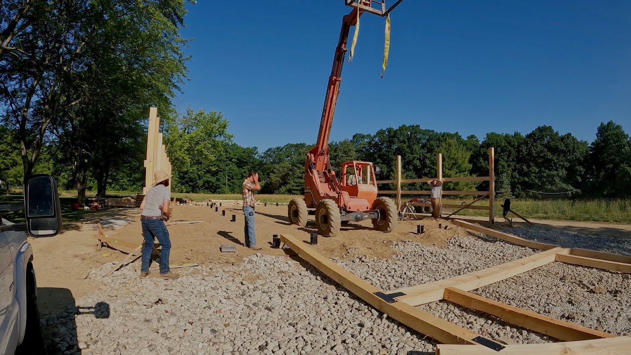 Timber Frame Barn Build: Barn Raising Days 1-2 - YouTube