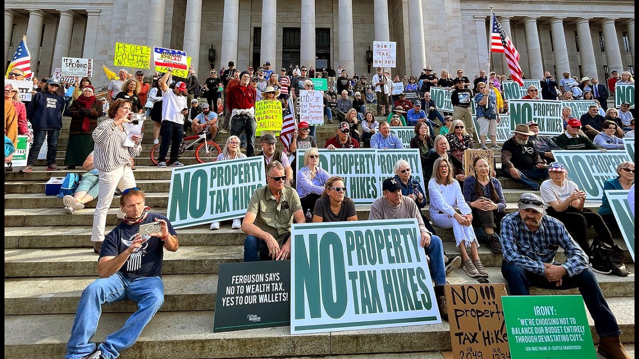 ‘No More Taxes’ rally draws hundreds at state Capitol in Olympia on ...