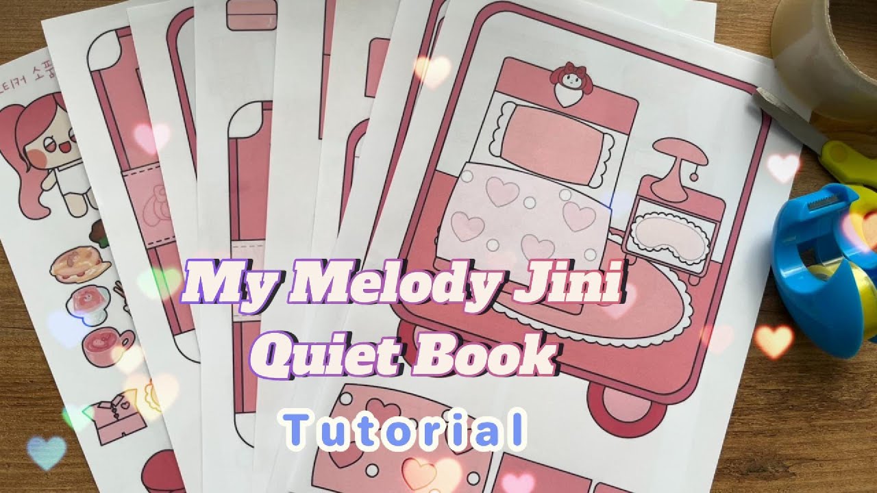 Paper DIY 🎀 How to make the cutest My Melody Jini house? Quiet book ...