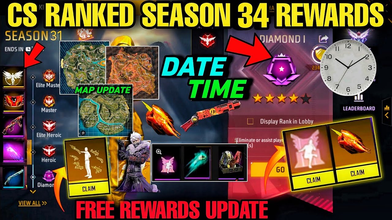 Cs-Ranked New Season 34 Rewards | New Cs Ranked Season Kab aayega? Free ...