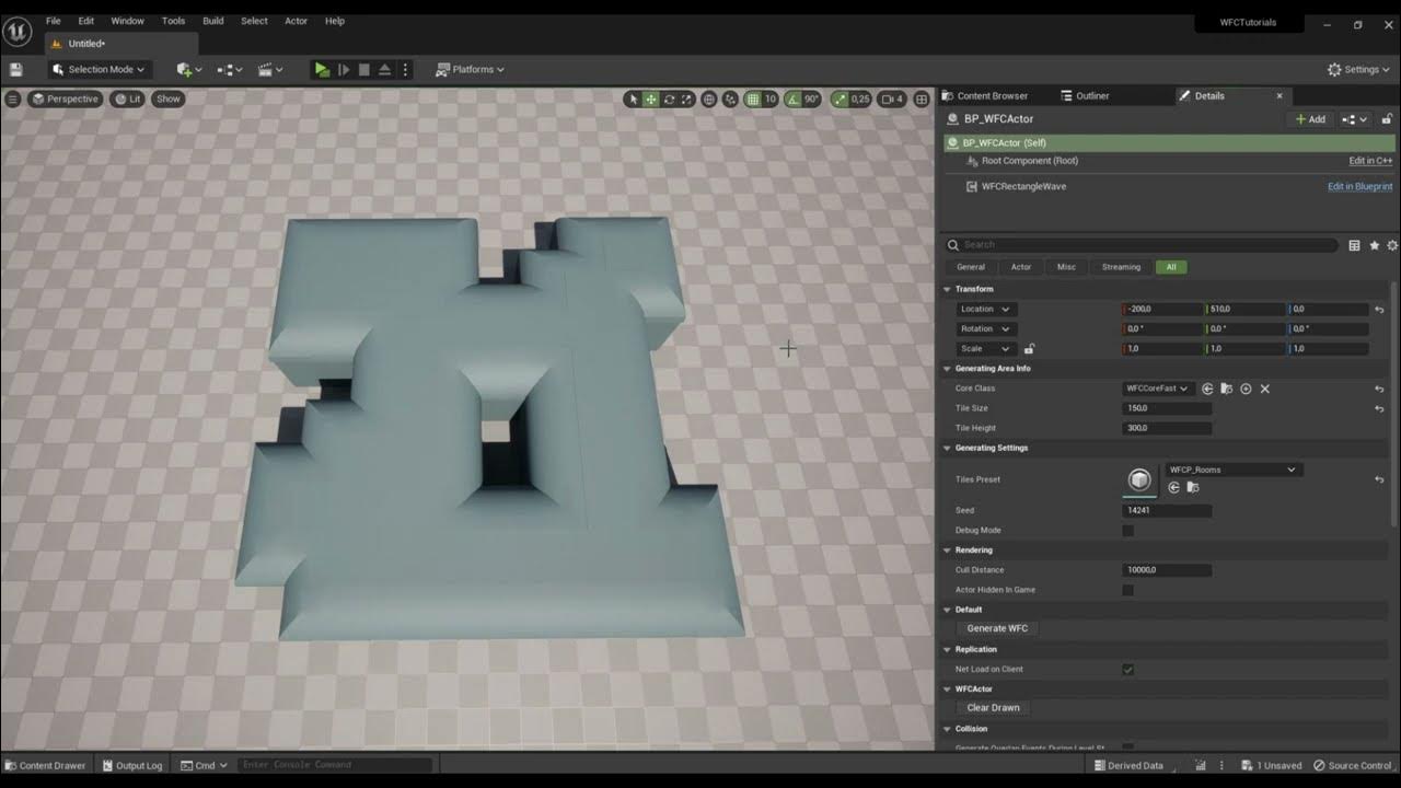 Unreal Engine Wave Function Collapse 3d Tutorial 5 1 Rooms Generation Youtube
