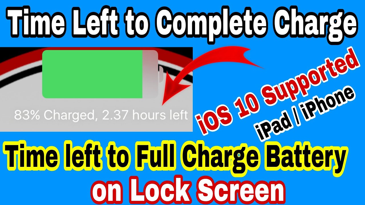How to Get Time left to Full Charge Battery iPad iOS 10.3.3 Supported ...