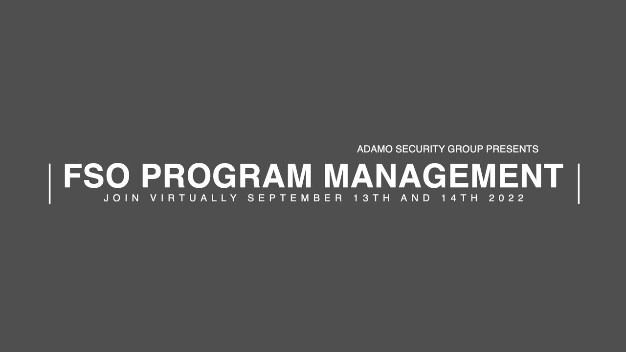 FSO Program Management Course Promo - YouTube