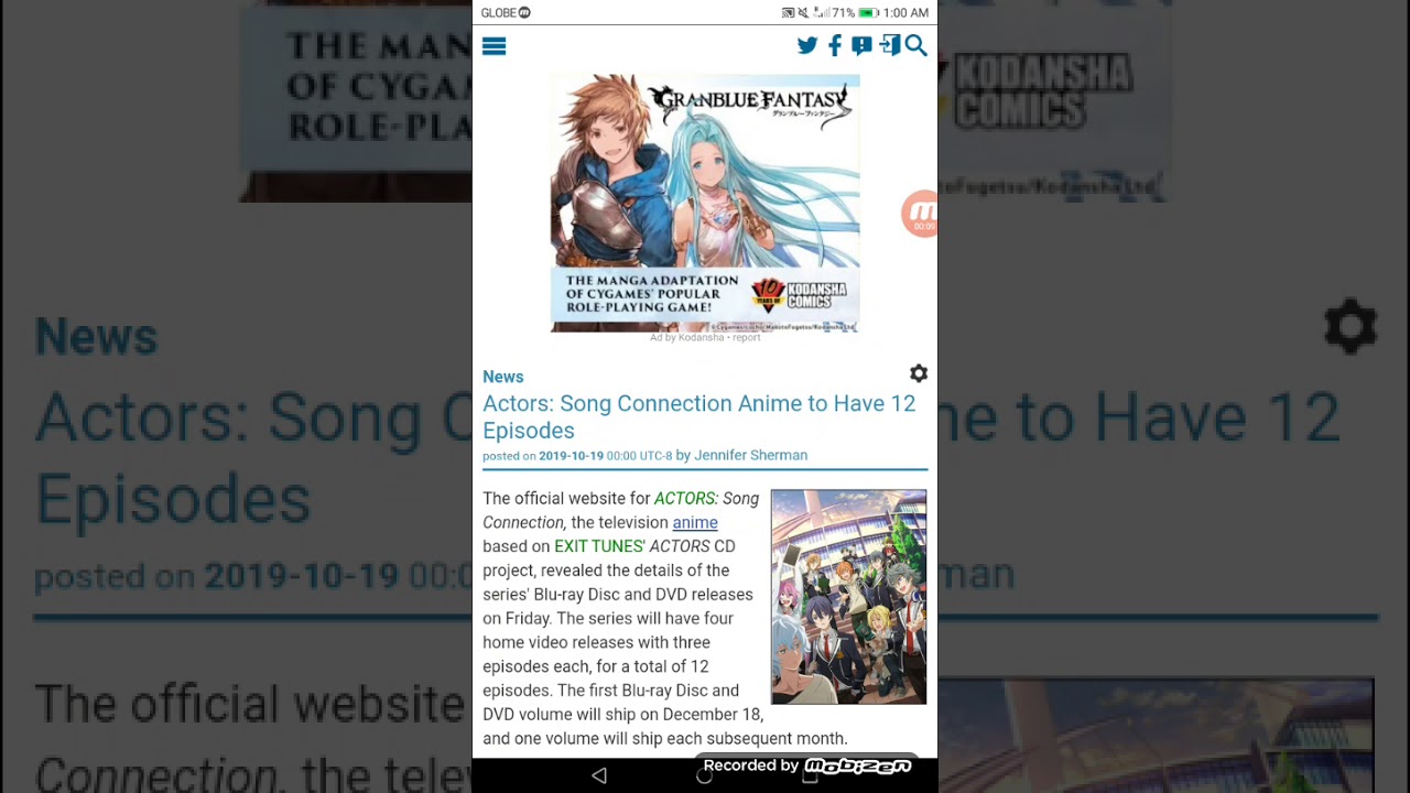 Actors: Song Connection Anime to Have 12 Episodes - YouTube