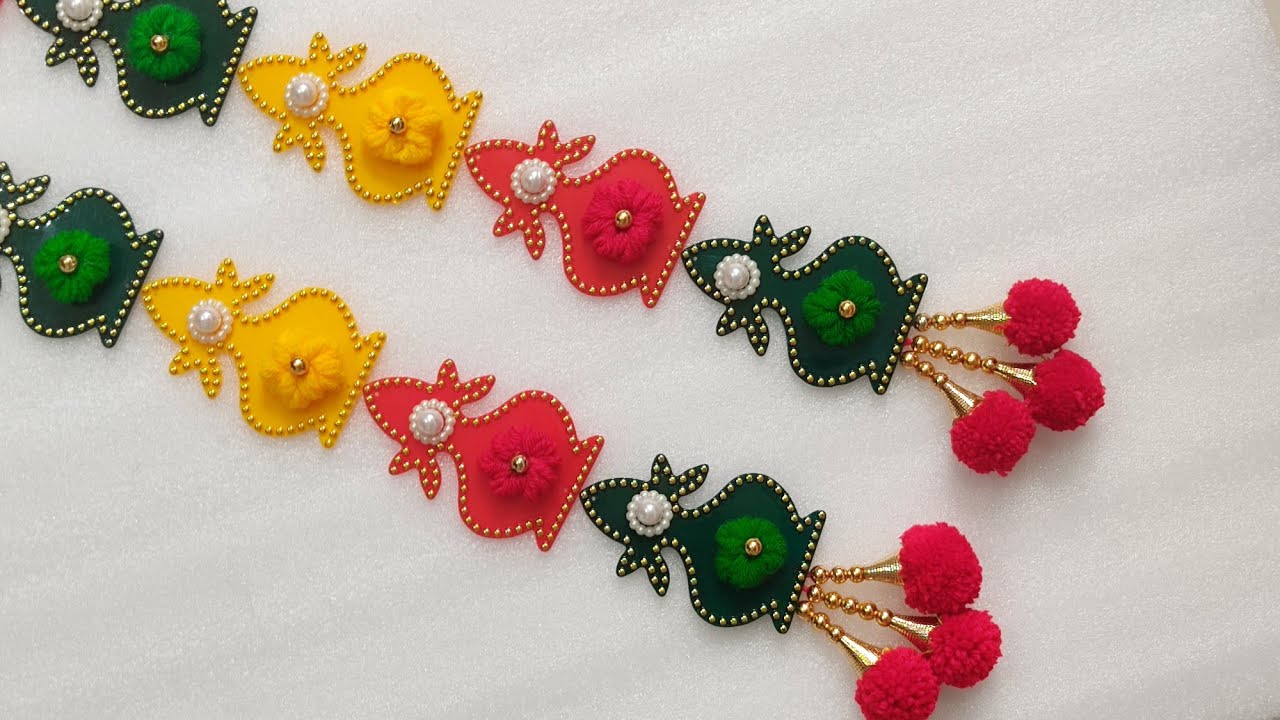 Diwali Special Toran Design Making Ideas | Woolen craft idea | Diwali ...