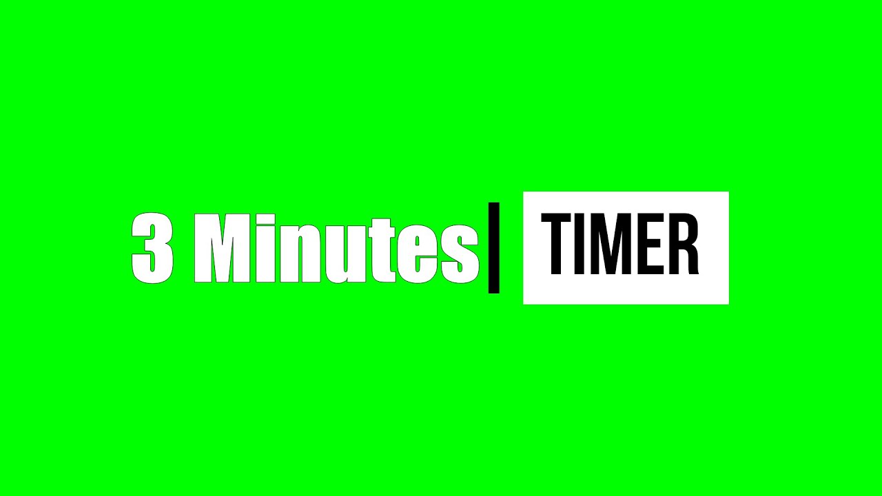 3 Minutes Countdown timer green screen - YouTube