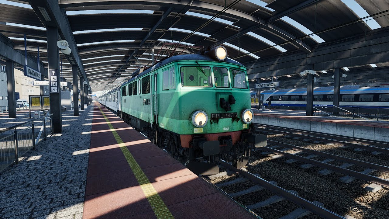 Simrail EP07-135 TLK 63102 Sudety (Odcinek Katowice - Kraków Gł.), skład zastępczy , objazdem ...