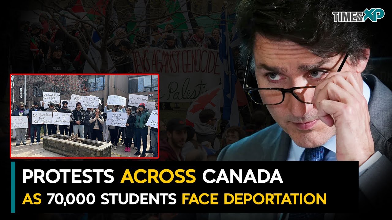 Protest in Canada: 70,000 international students face deportation - YouTube