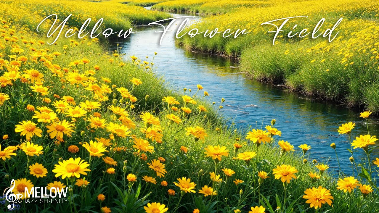 Yellow Flower Field | Relaxing Nature Scenery with Jazz Music ...