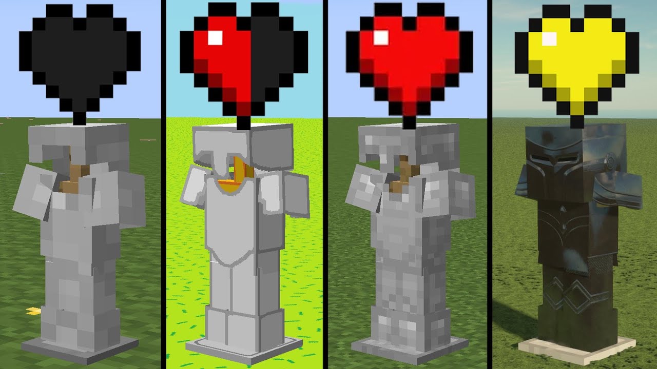 minecraft armor with different hearts - YouTube