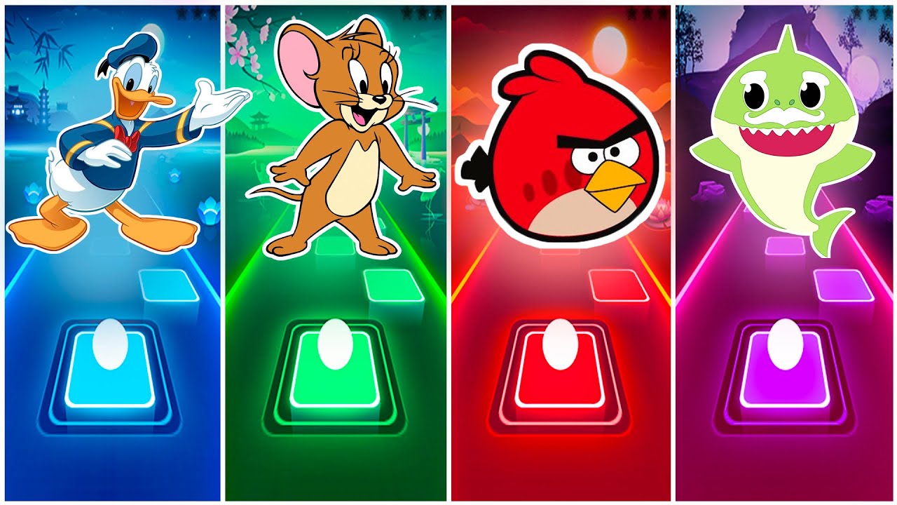 Donald Duck 🆚 Jerry Mouse 🆚 Angry Birds RED 🆚 Green Baby Shark . 🎶 Who ...