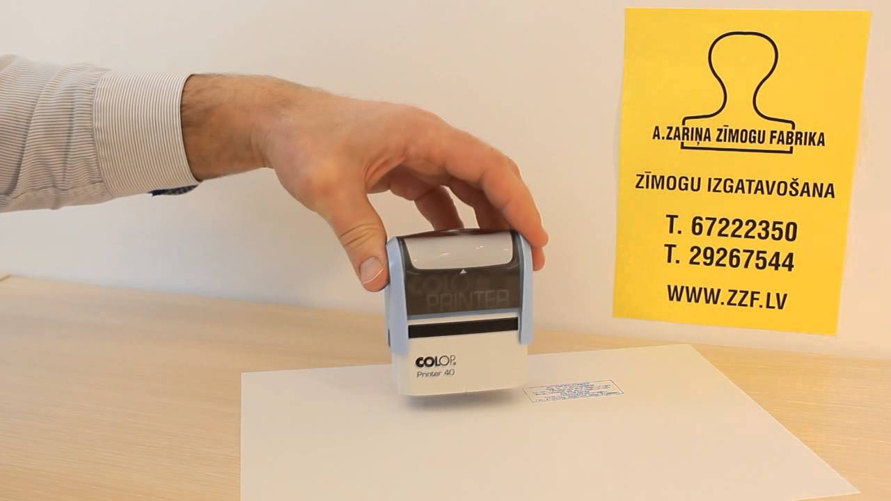 Rekvizītu Spiedogs Colop Printer 40 | Zīmogu izgatavošana - YouTube