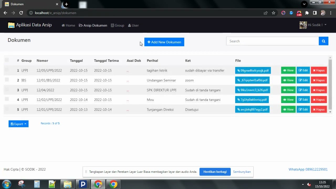 Aplikasi Data Arsip Berbasis Web - YouTube
