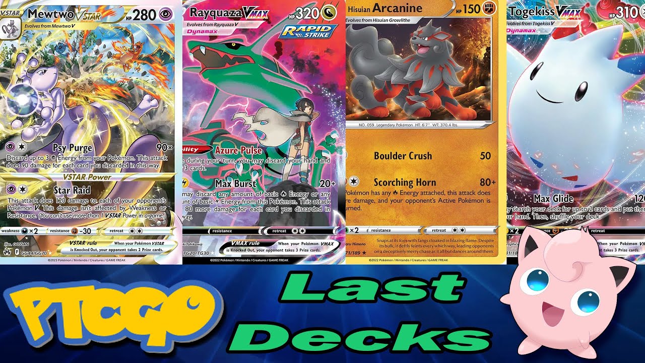 Last PTCGO Decks Gameplay: Mewtwo VSTAR, Rayquaza VMAX, Hisuian ...