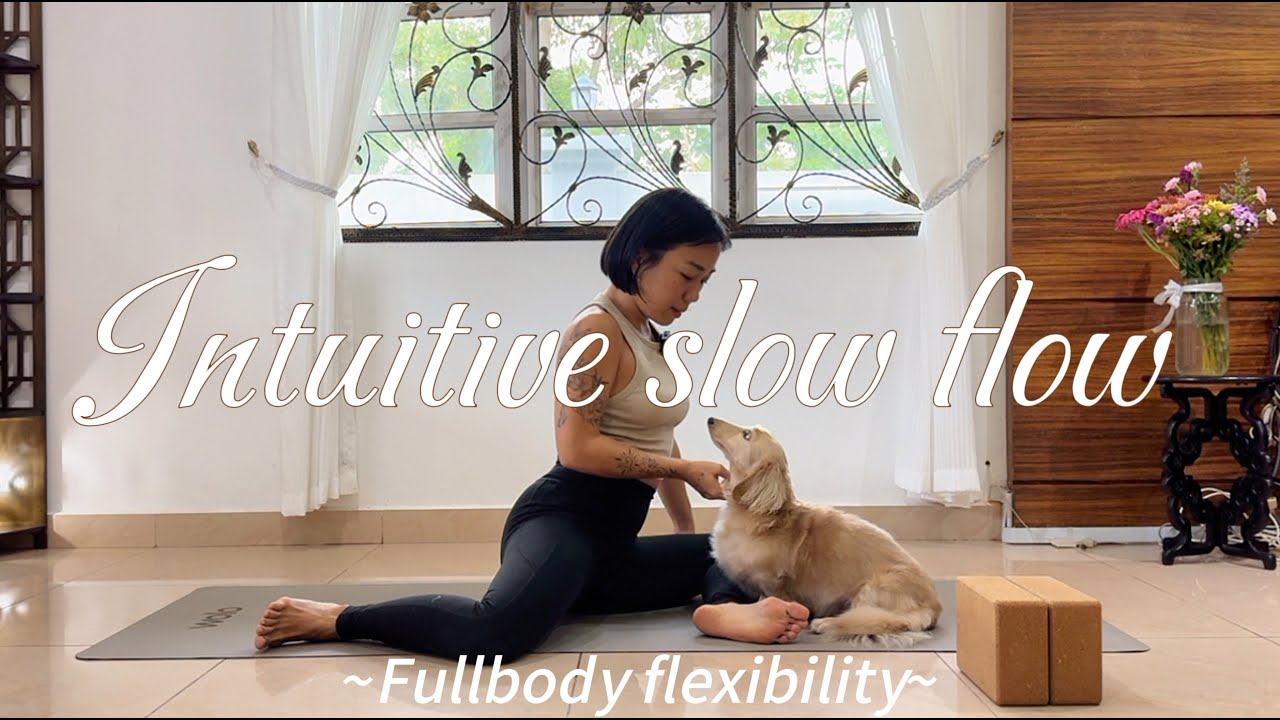 21-minute Intuitive slow flow for heavier days | Full body flexibility ...