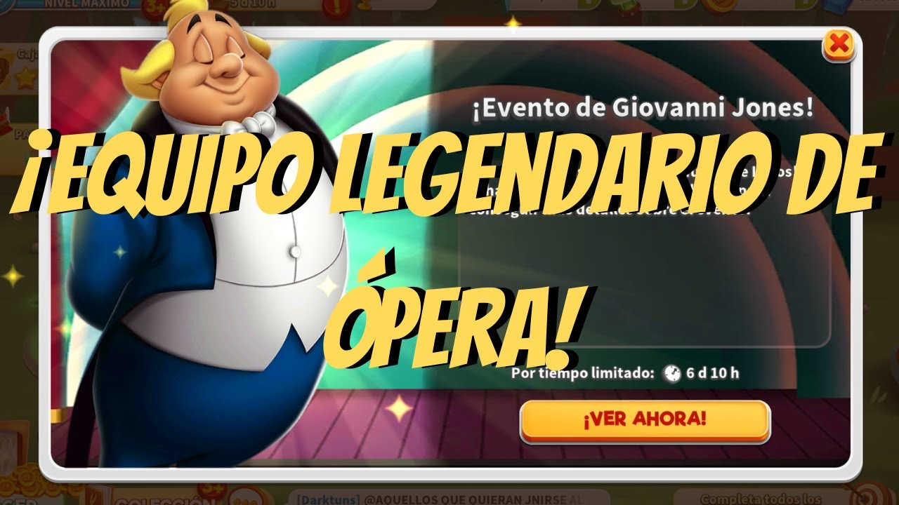 Equipo de Ópera Completo: Evento y Ruleta de Giovanni Jones Legendario ...
