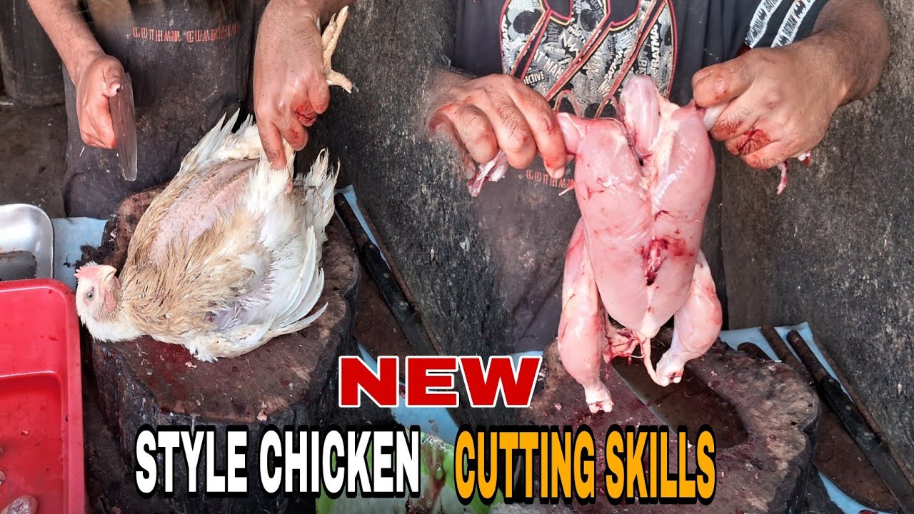 How To Cut Up A Whole Chicken || Fast Chicken Cutting || Cutting ...