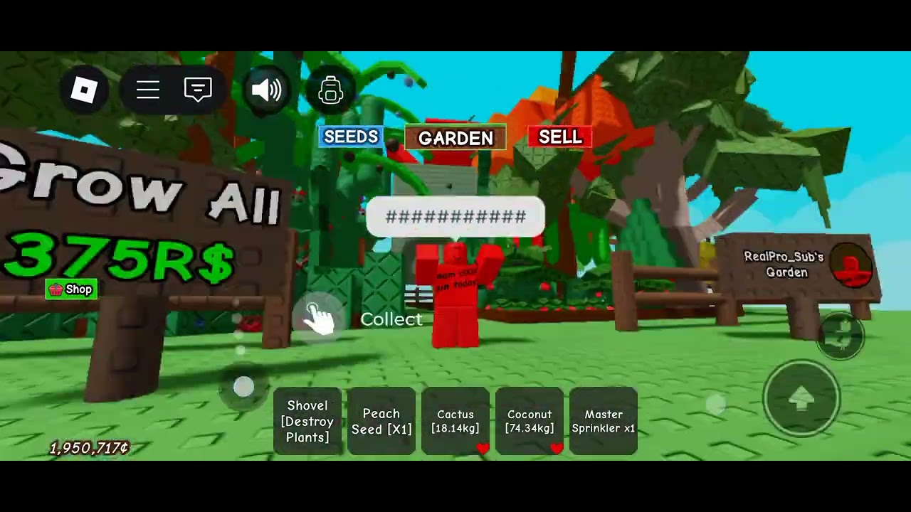 Playing Grow a garden (Bought A master Sprinkler) - YouTube