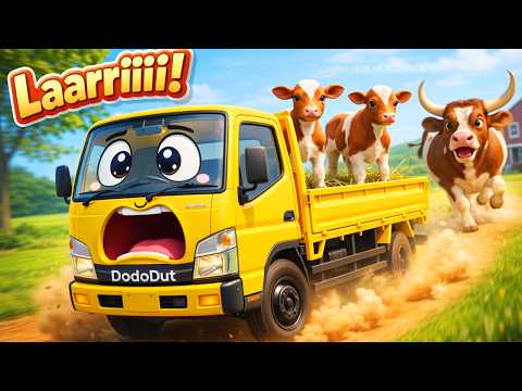 Truk Dikejar Sapi! 🐂💨- Roda Roda Truk Angkat Hewan Lucu 🛻🎵| Lagu Edukatif Anak Terbaru 3D Animasi