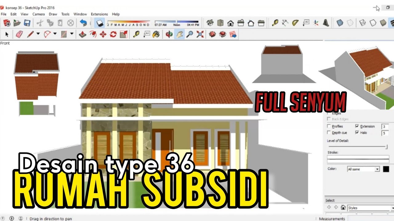 Desain rumah type 36 || Perbandingan desain fasad lama dan baru di ...