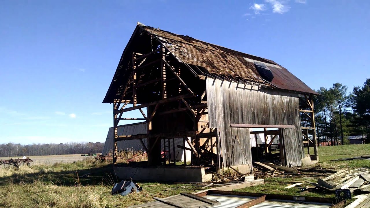 Barn demolition w/a Case 2390 part 1... - YouTube