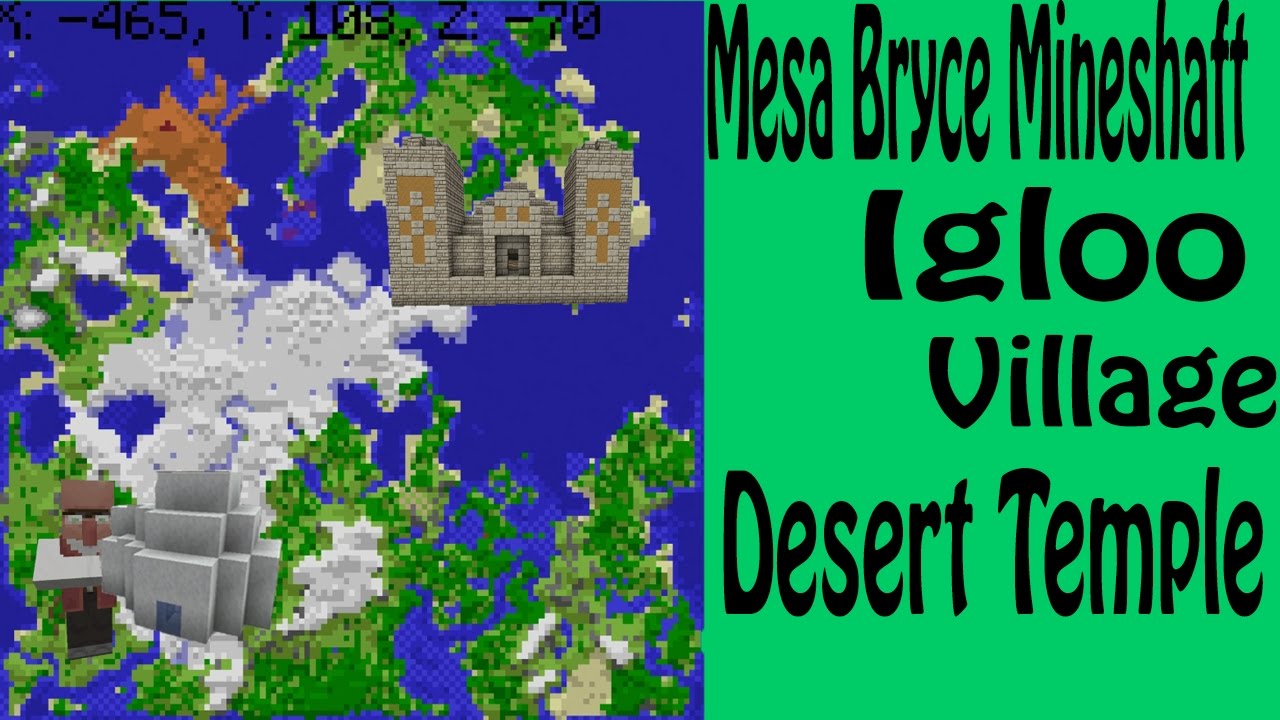 Minecraft Console Seed- Mesa Bryce Mineshaft, Desert Temple, Igloo ...