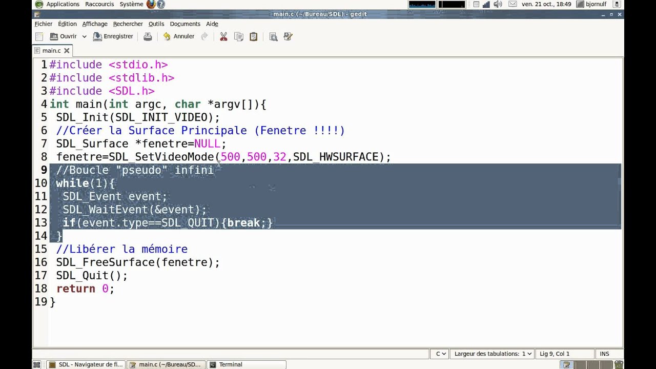 Cours de SDL - 3 (Langage C) - YouTube