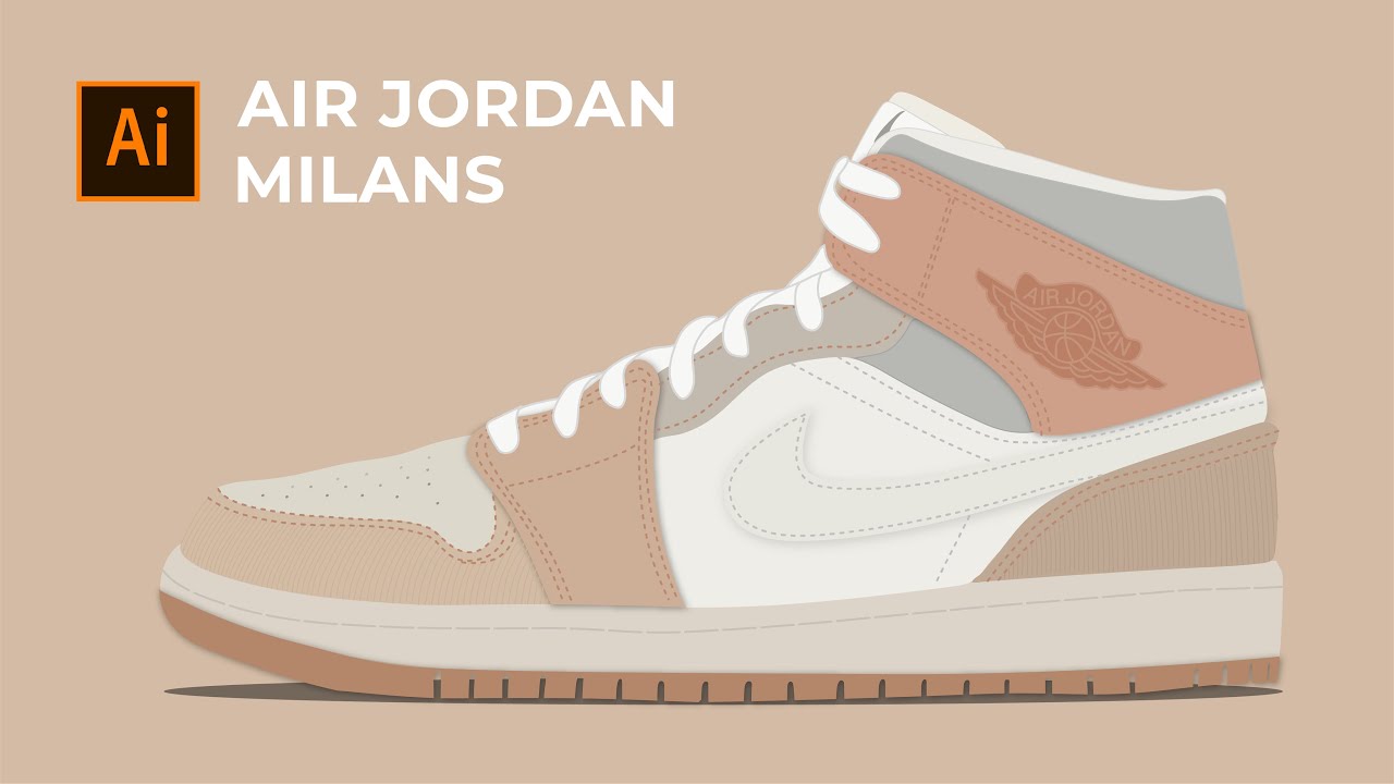 Jordan 1 Mid Milans | Illustrator Speed Art - YouTube