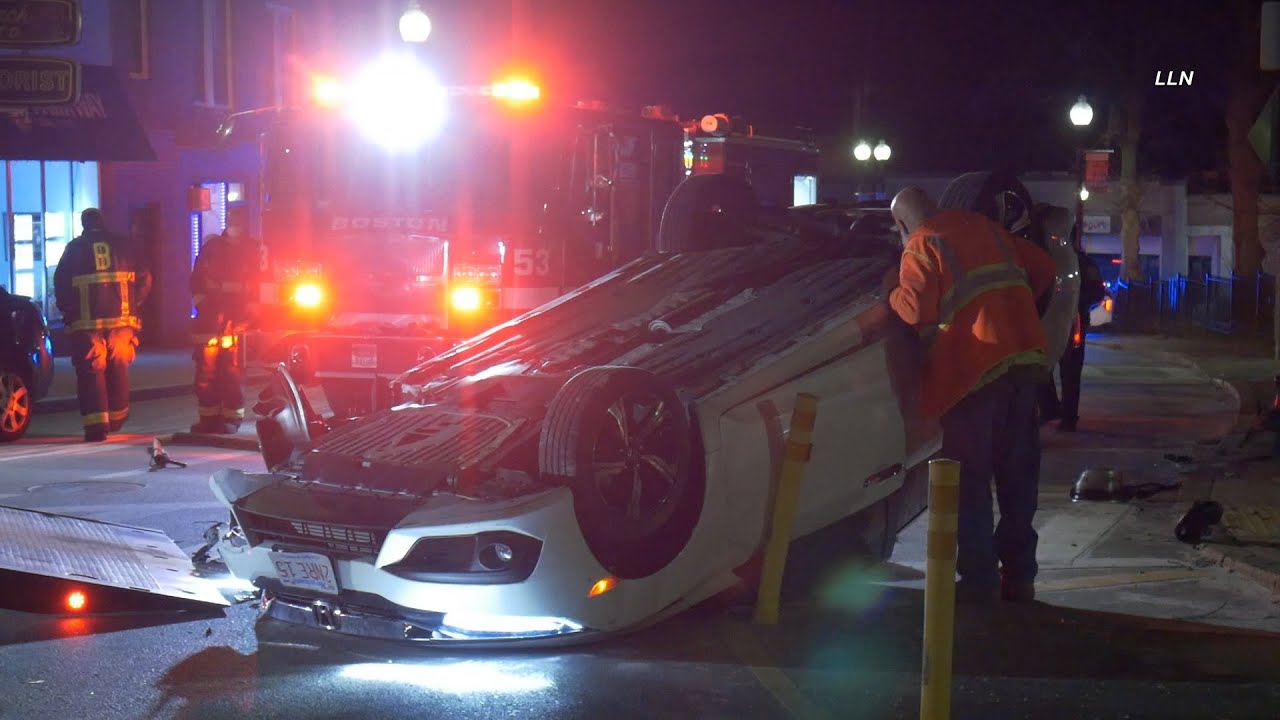 Car Rolls Over After Hitting Fire Hydrant - March 21, 2021 - YouTube