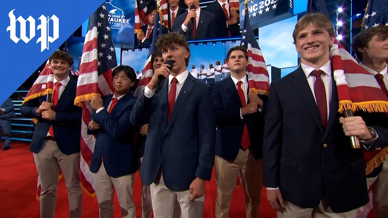 UNC fraternity members that held up American flag appear at RNC - YouTube