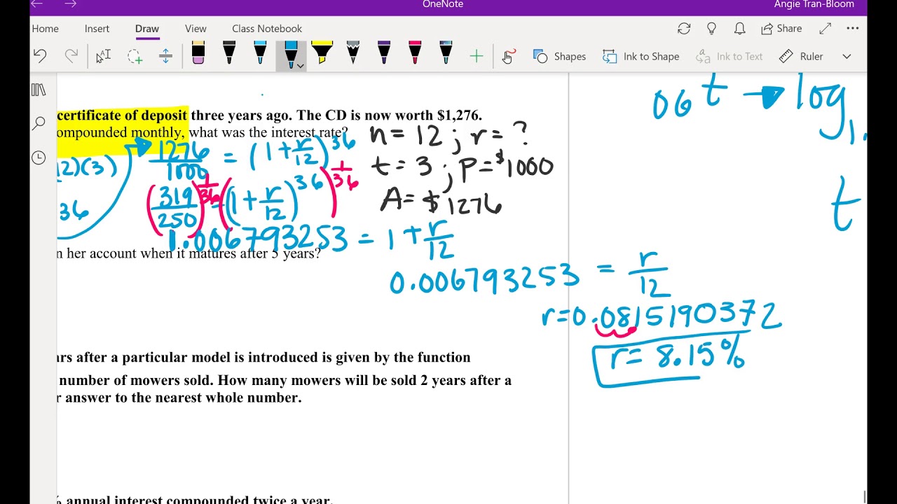 Algebra 2 Modeling logs and exponential functions part 2 - YouTube