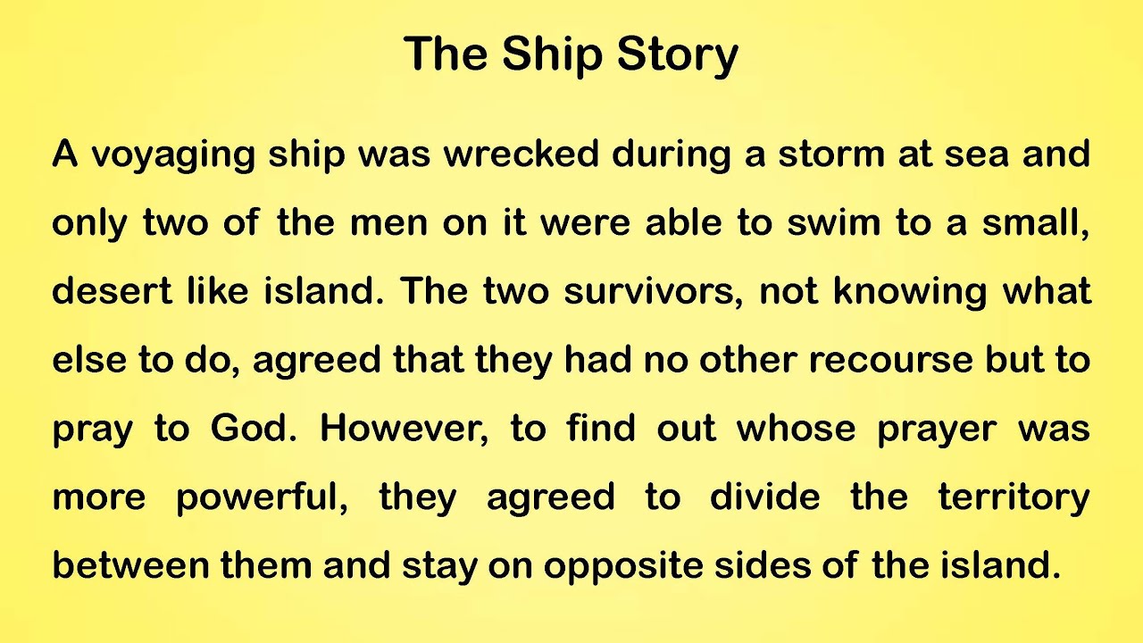 The Ship Story | Learn English Through Story | English Story - YouTube