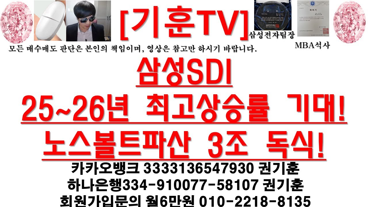 [주식투자]삼성SDI(25~26년 최고상승률 기대!노스볼트파산 3조 독식!) - YouTube