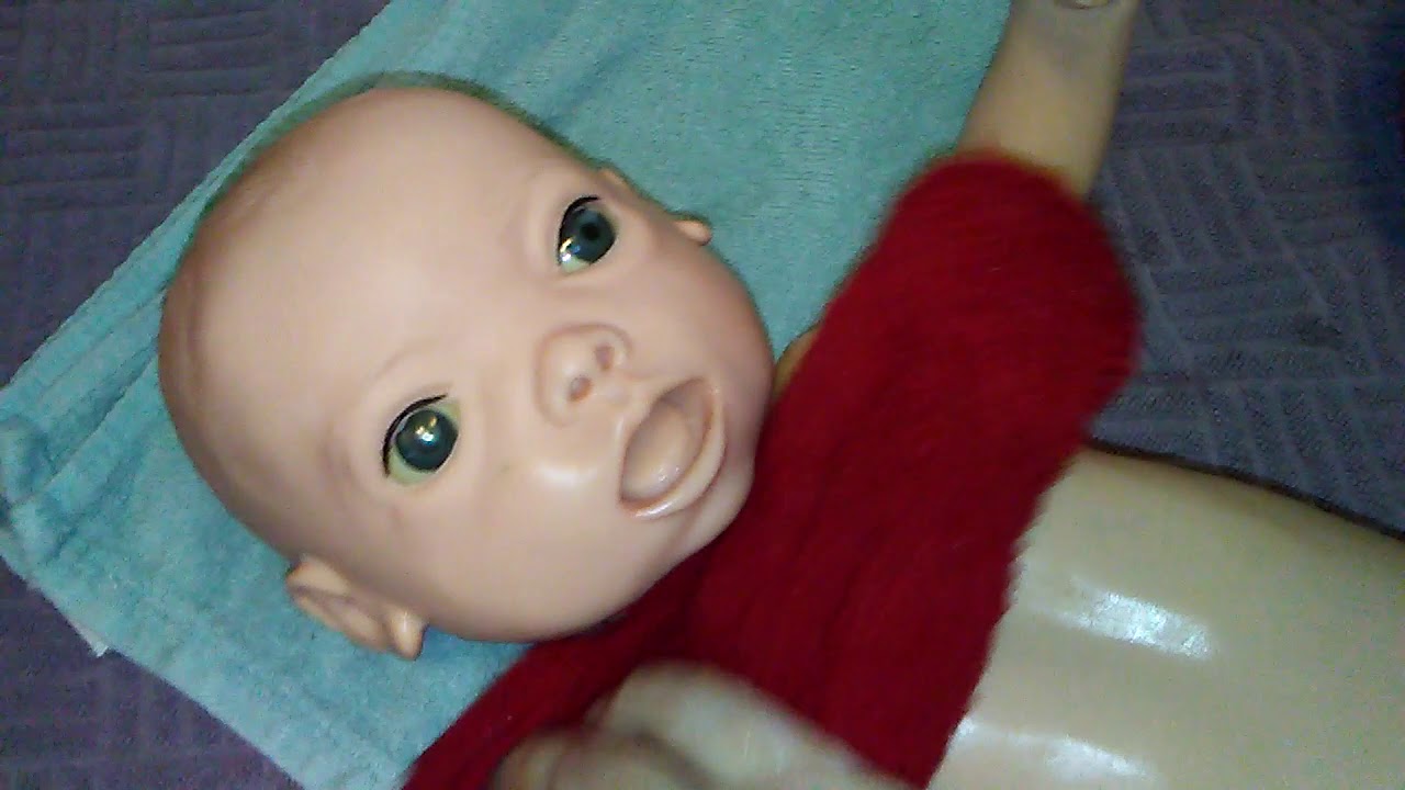 Baby CPR mannequin doll getting a bath - YouTube