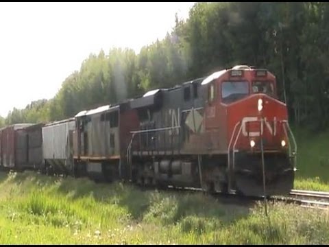 CN Train Spotting: P5 Action!!! | CN 2262 & 2417 Leads CN 348 Eastbound At Mile 35.37 9/10 6/28 ...