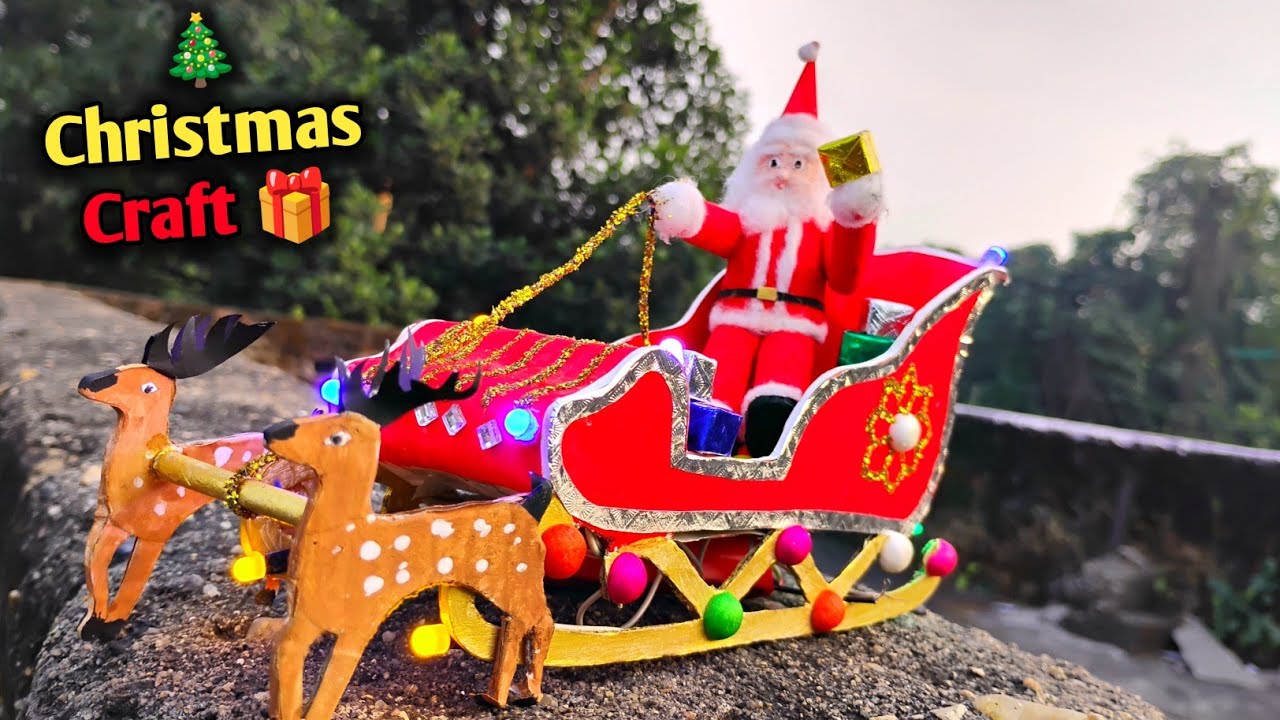 How To Make a Santa Sleigh || Diy Santa Sleigh || 🎄Happy Christmas Day ...